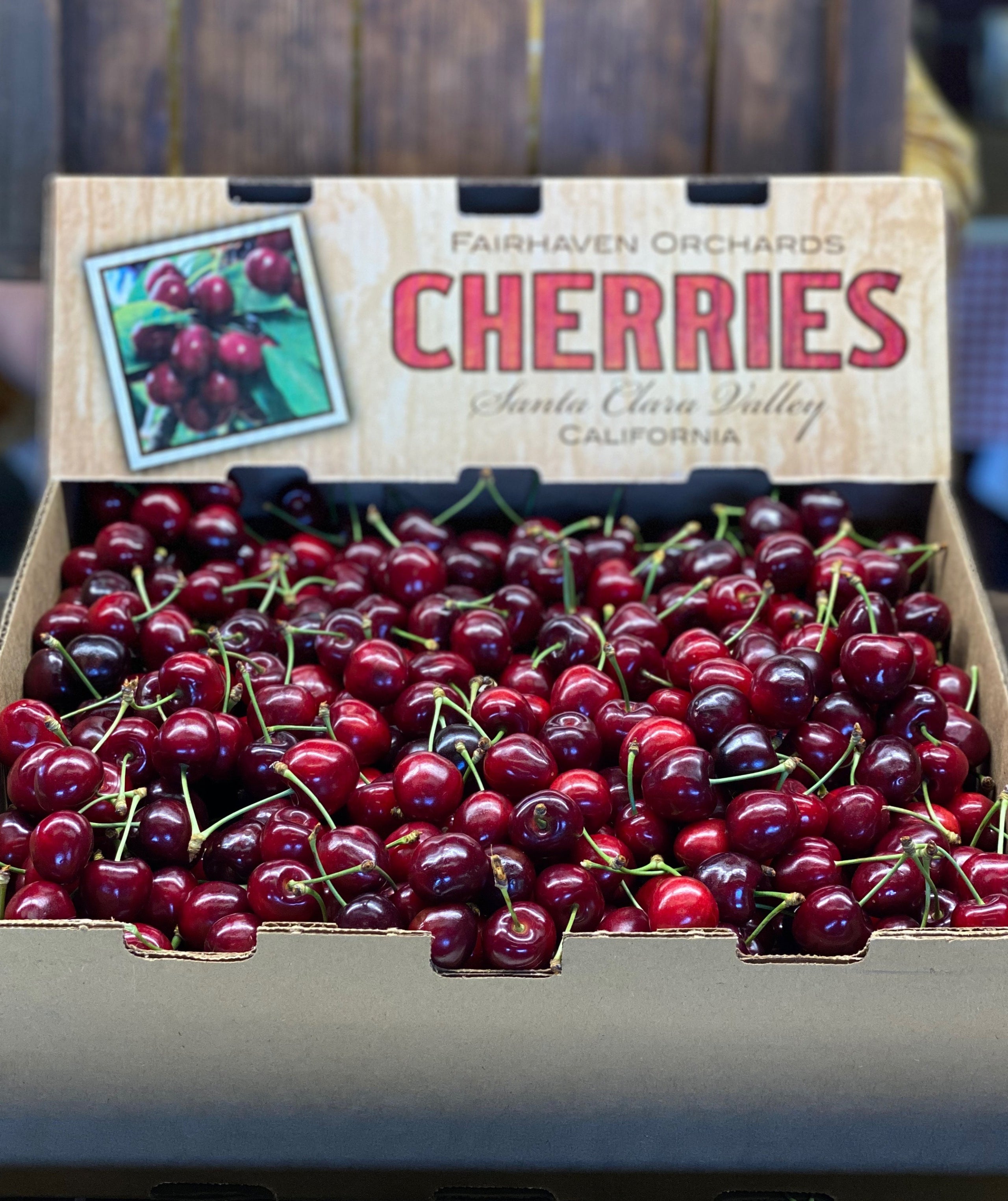 18 Pound Lug Bing Cherries | Fairhaven Orchards